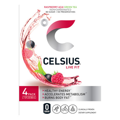 Celsius - Drink Raspberry Acai Green Tea - Case Of 6-4/12 Fz - Pure Modern Living