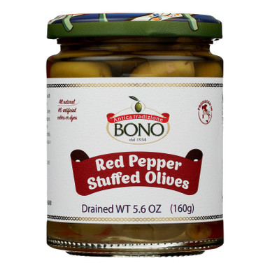 Bono - Olives Red Pepper Stuffed - Case Of 6-5.6 Oz - Pure Modern Living