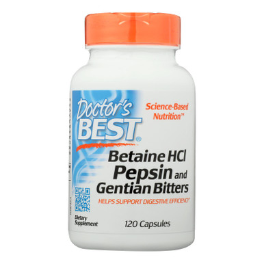 Doctor's Best - Betaine Hci Pepsin&gnt Bt - 1 Each-120 Cap - Pure ...