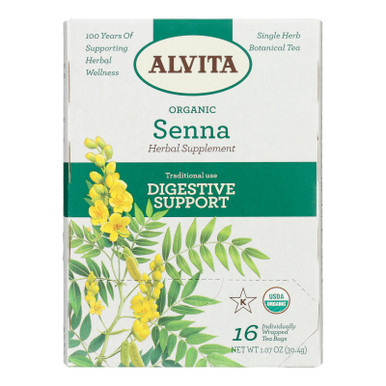 Alvita - Tea Organic 2 Herbal Senna Leaf - 1 Each-16 Bags - Pure Modern ...