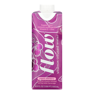 Flow - Vitamin Infused Water Organic Elderberry - Case Of 12 - 500 Ml ...