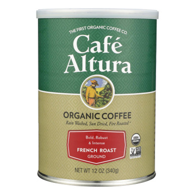 Cafe Altura Organic Ground Coffee - French Roast - Case Of 6 - 12 Oz.