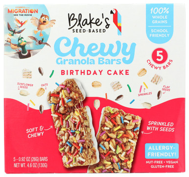 Blakes Seed Based Bars Chewy Bday Cake 5ct - Case of 6 - 4.600 OZ ...