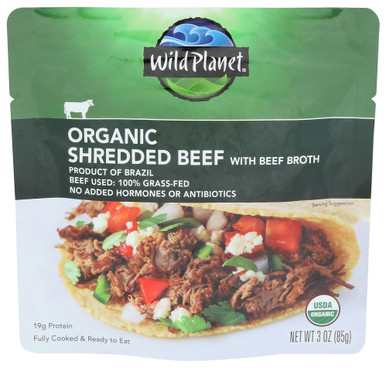 Wild Planet Beef Shredded Org - Case of 24 - 3.000 OZ - Pure Modern Living