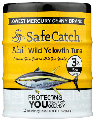 Safecatch Tuna Ahi Wild Yellwfin 3p - Case of 6 - 15.00 OZ - Pure ...