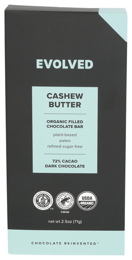 Evolved Chocolate Bar Choc Cashew Btr Fld - Case of 8 - 2.500 OZ - Pure ...