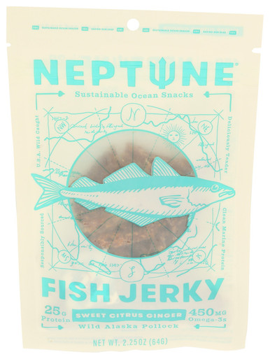 Neptune Snacks Jerky Fish Swt Citrus Gin - Case of 10 - 2.250 OZ - Pure ...