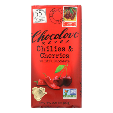 Chocolove Xoxox Premium Chocolate Bar - Dark Chocolate - Chilies And ...