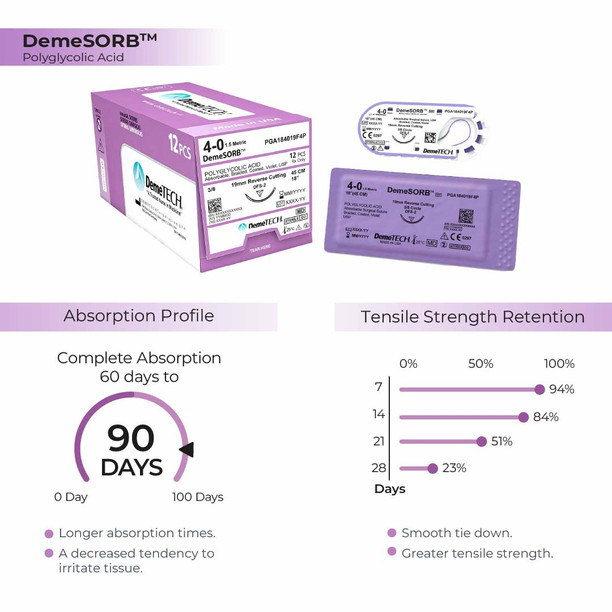 DemeTECH Polyglycolic Acid PGA 4 0 18