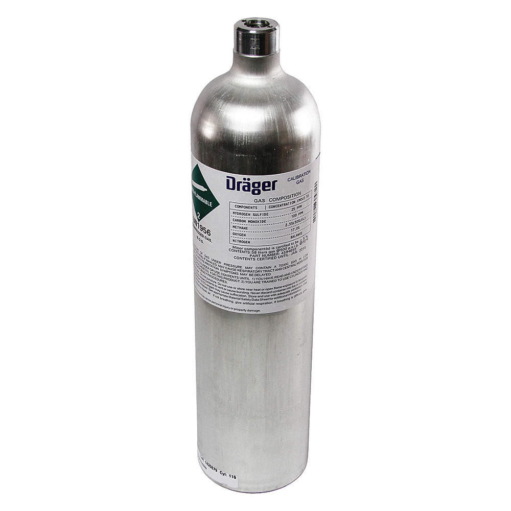US Test Gas Calibration Gas 58L CH4/CO/H2S/O2 | N2 | Draeger