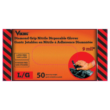 Diamond Grip Nitrile Disposable Gloves | Box OF 50 | Pack Of 10 | Viking
