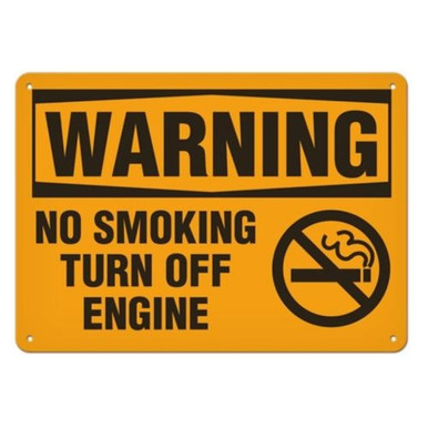 OSHA Safety Sign | Warning No Smoking Turn Off Engine | Incom Sigs