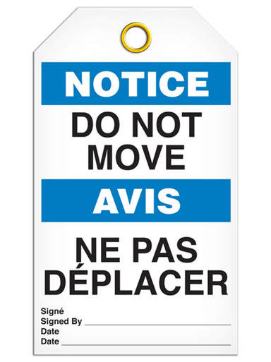 Bilingual Notice - Do Not Move | PKG/25 | INCOM