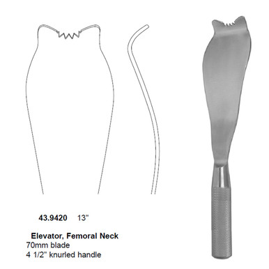 Femoral Neck Elevator 13In 70Mm 4.5In | 43.942 - Millennium Surgical