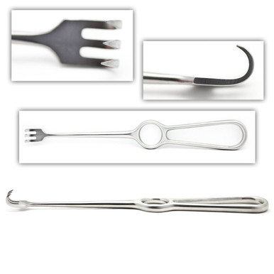 3 Prong Volkman Retractor Sharp 8 | 1-200291 - Millennium Surgical