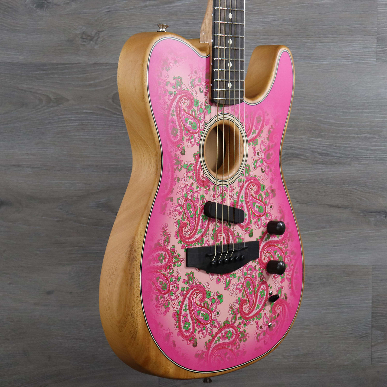 Fender American Acoustasonic Telecaster Pink Paisley - K&S Music Center LLC