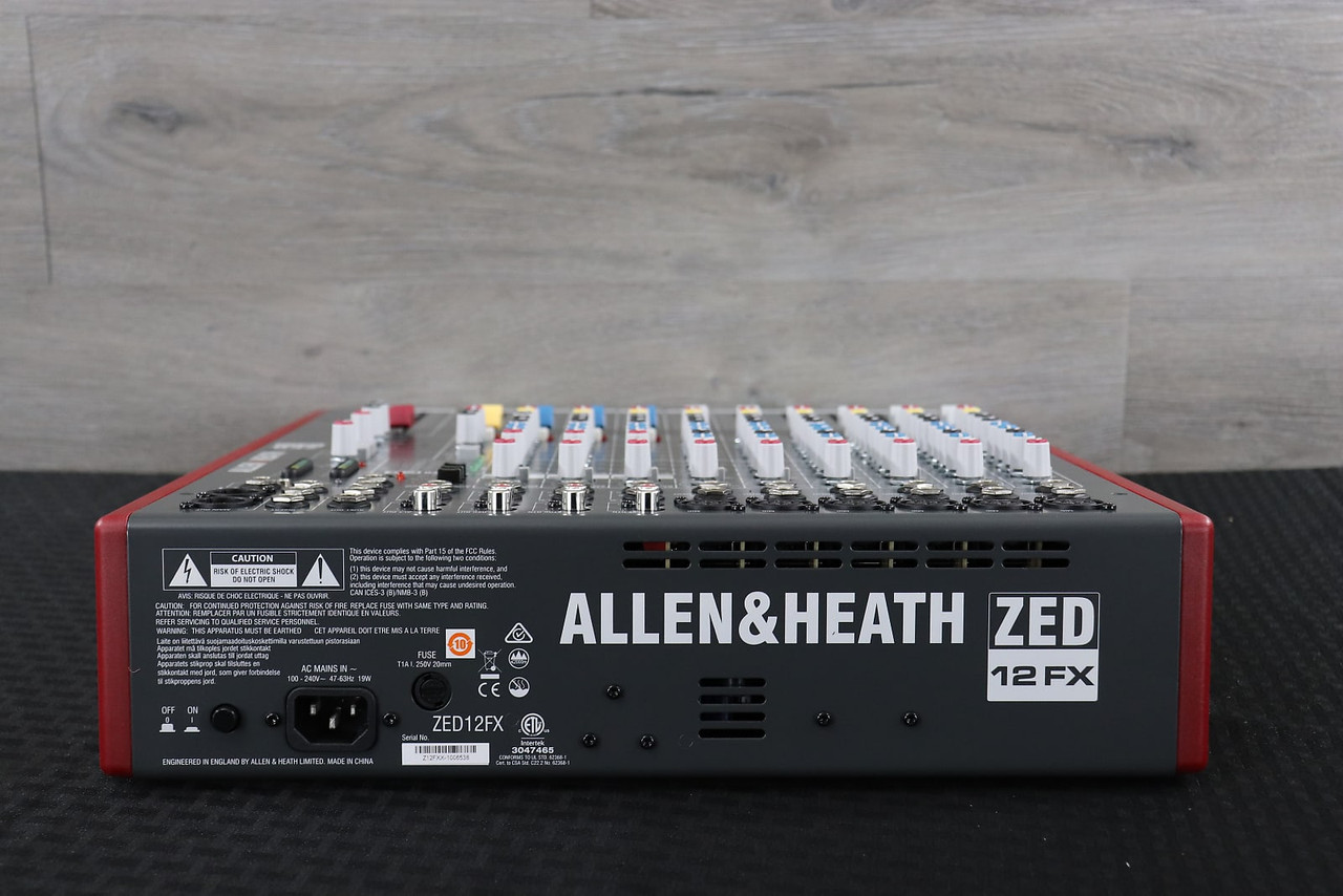 Allen & Heath ZED-12FX 12+2 Channel Mixer with Effects Black / Red - K ...