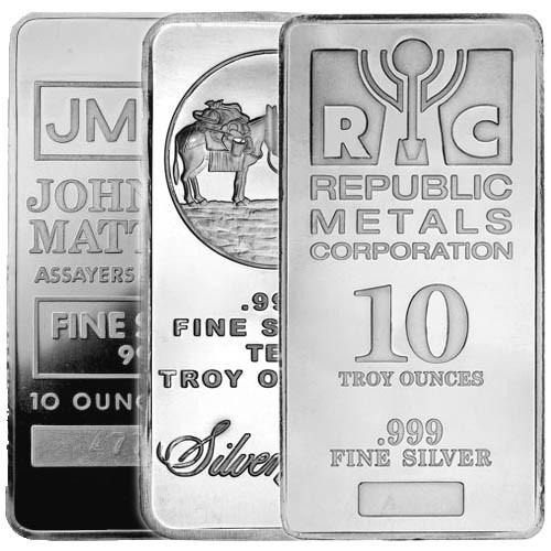 10 oz Silver Bar (Various Brands) | LCR Coin