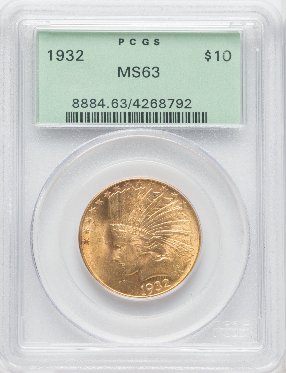 1932 $10 Indian Eagle PCGS MS63 - LCR Coin