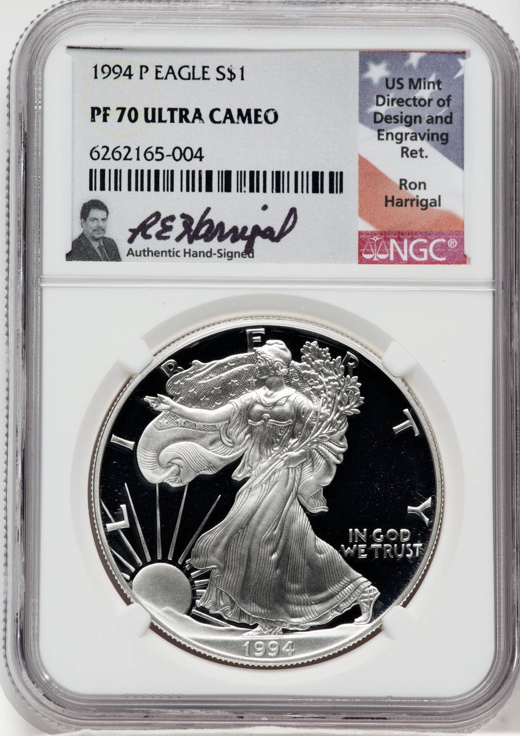 1994-P American Silver Eagle NGC PF70 Ron Harrigal Signed | LCR Coin