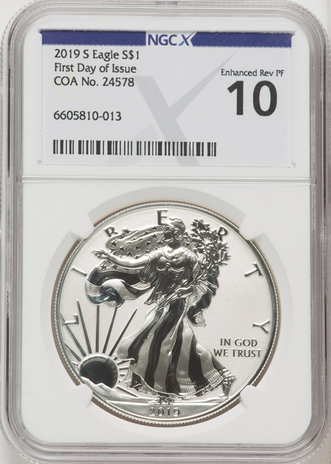 2019-S Silver Eagle Enhanced Reverse Proof NGCX PF10 | LCR Coin