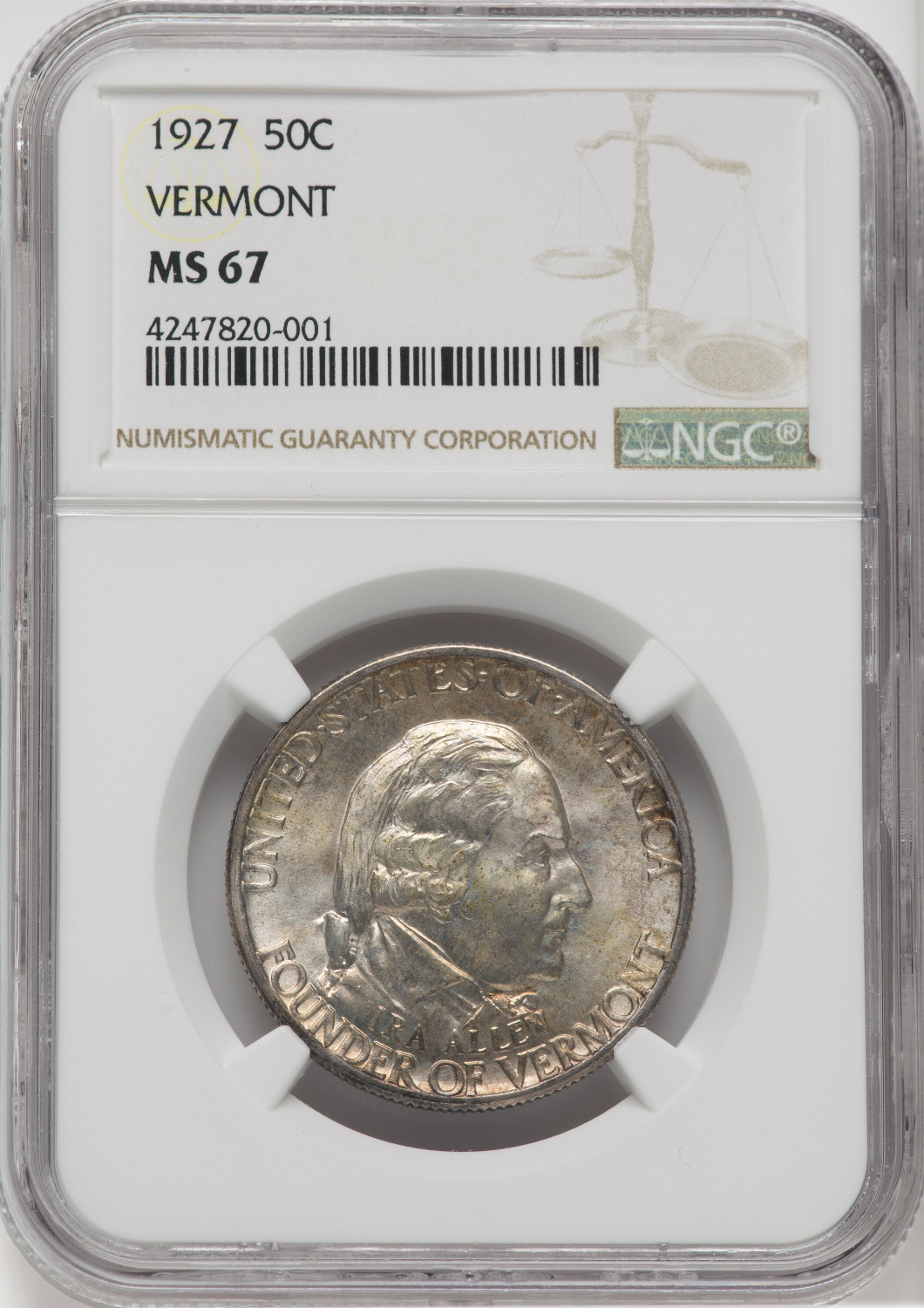 1927 50C Vermont Commemorative Silver NGC MS67 - LCR Coin