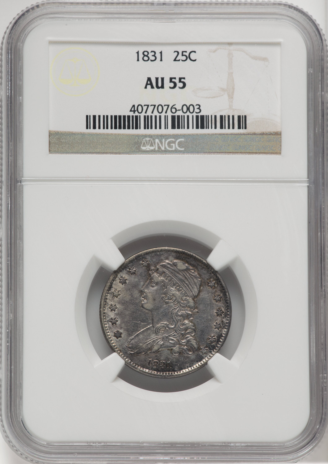 1831 25C Small Letters Bust Quarter NGC AU55 - LCR Coin