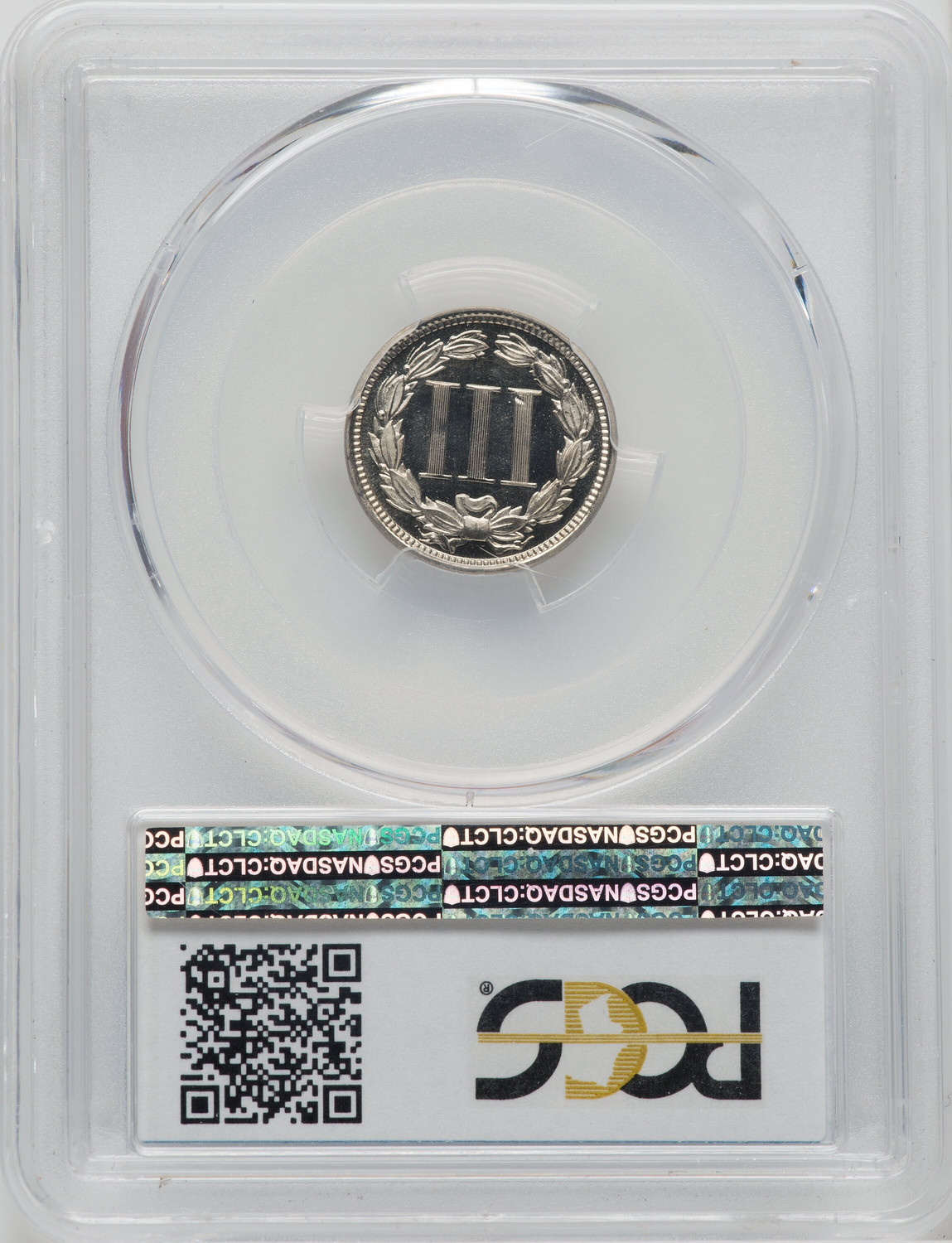 1869 3CN CAC Proof Three Cent Nickel PCGS PR66+ - LCR Coin