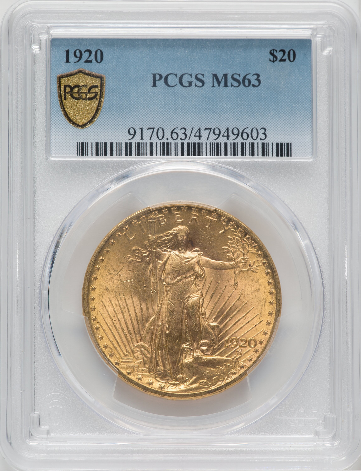1920 $20 Saint-Gaudens Double Eagle PCGS MS63 - LCR Coin
