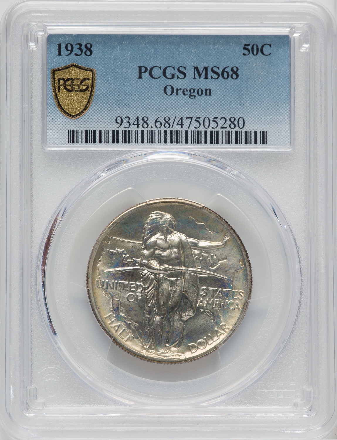 1938 50C Oregon Commemorative Silver PCGS MS68 - LCR Coin