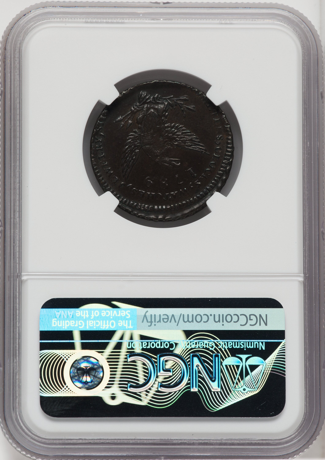 1789 Mott Token Thick Planchet Engrailed Edge BN Colonials NGC AU53 ...