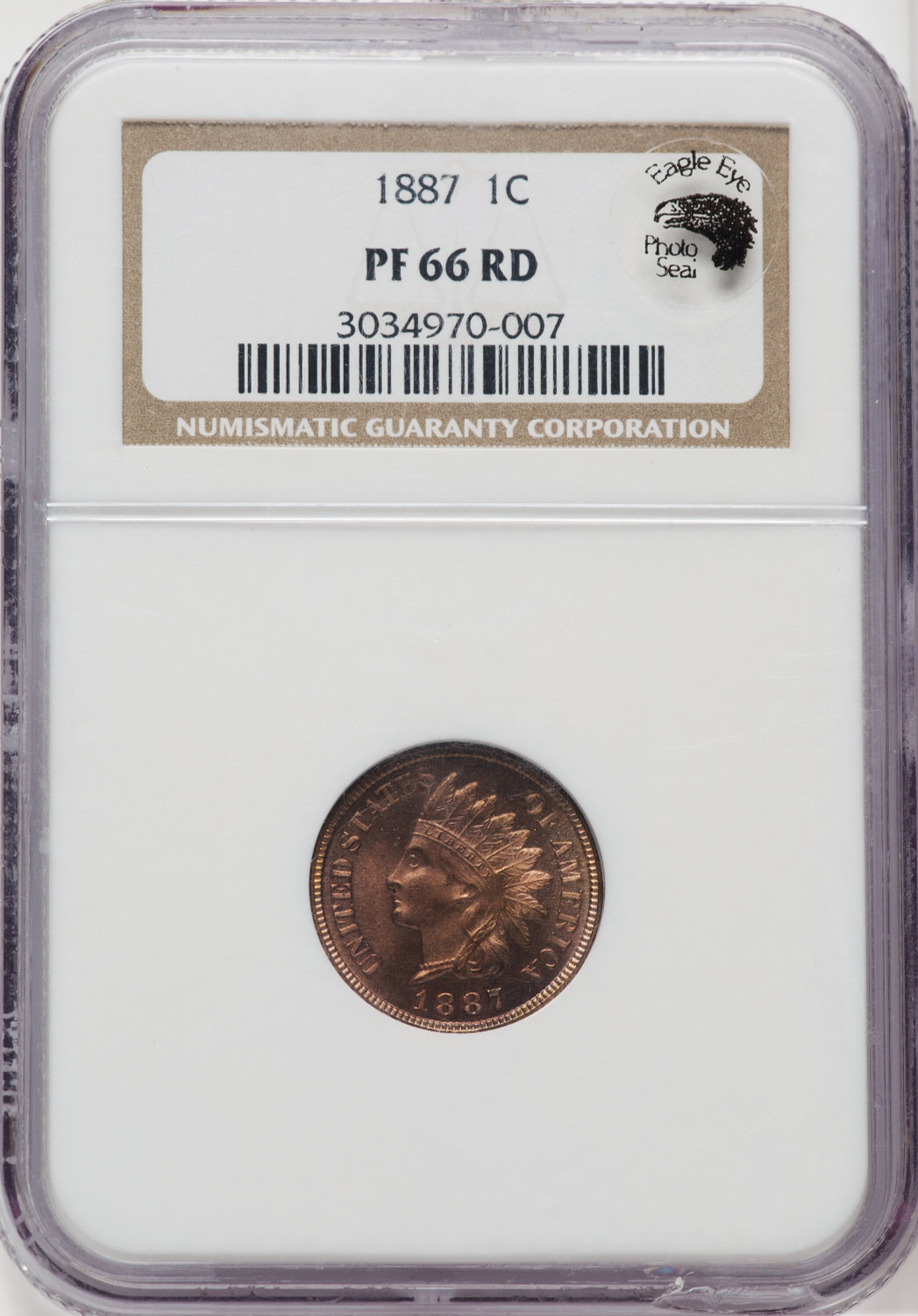 1887 1C RD Proof Indian Cent NGC PR66 - LCR Coin