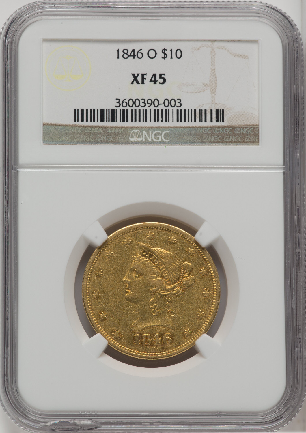 1846-O $10 Liberty Eagle NGC XF45 - LCR Coin