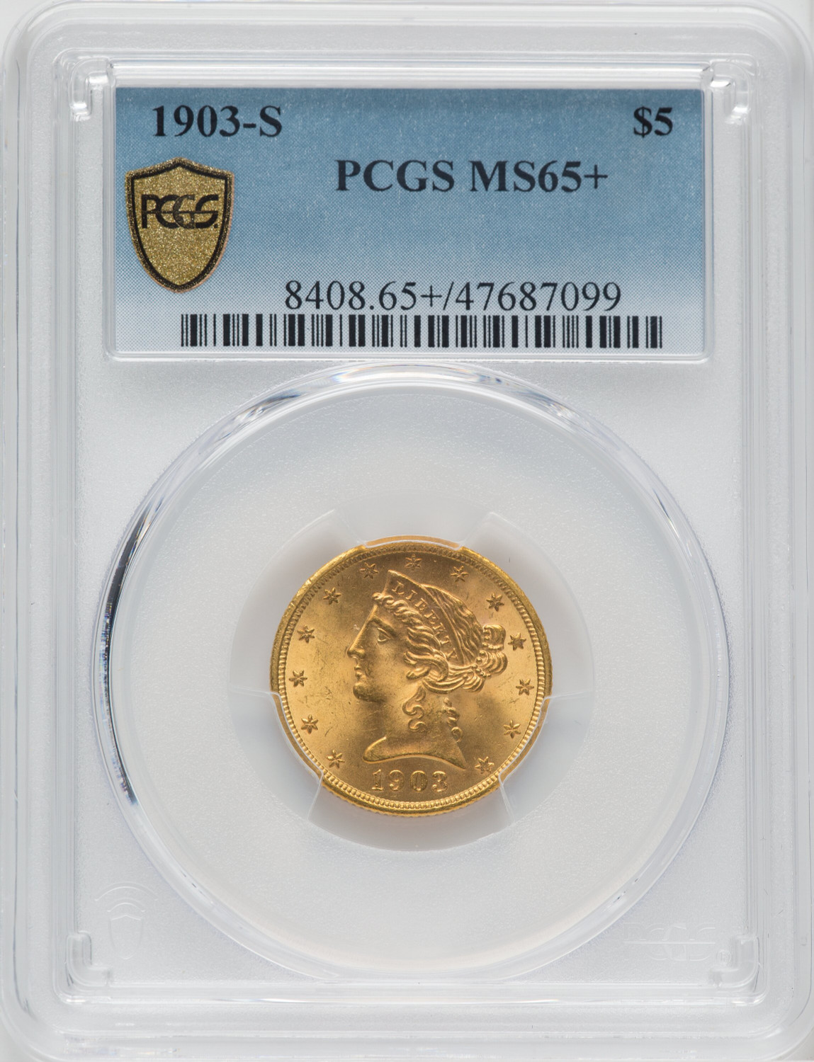 1903-S $5 Liberty Half Eagle PCGS MS65+ - LCR Coin