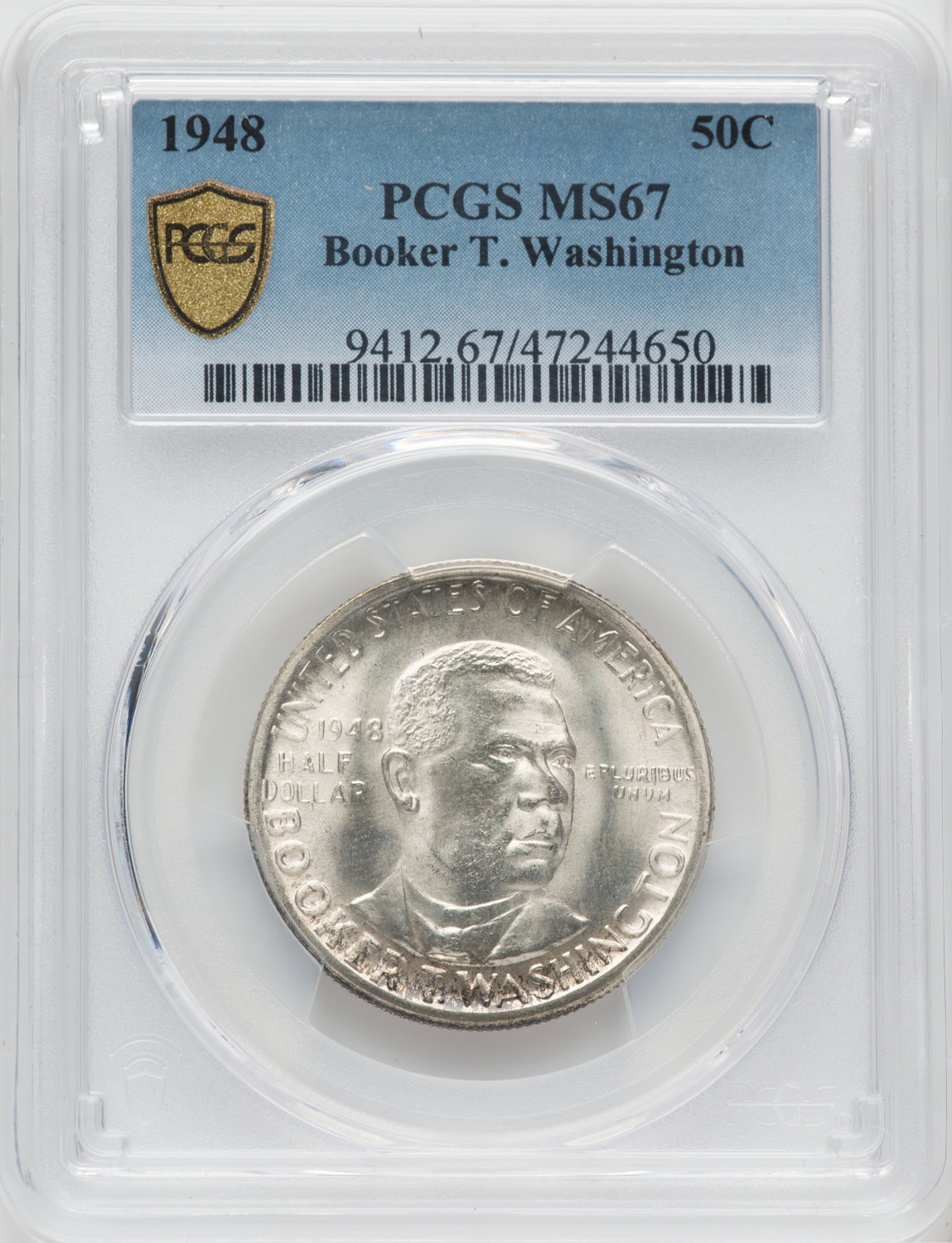 1948 50C Booker T. Washington Commemorative Silver PCGS MS67 - LCR Coin