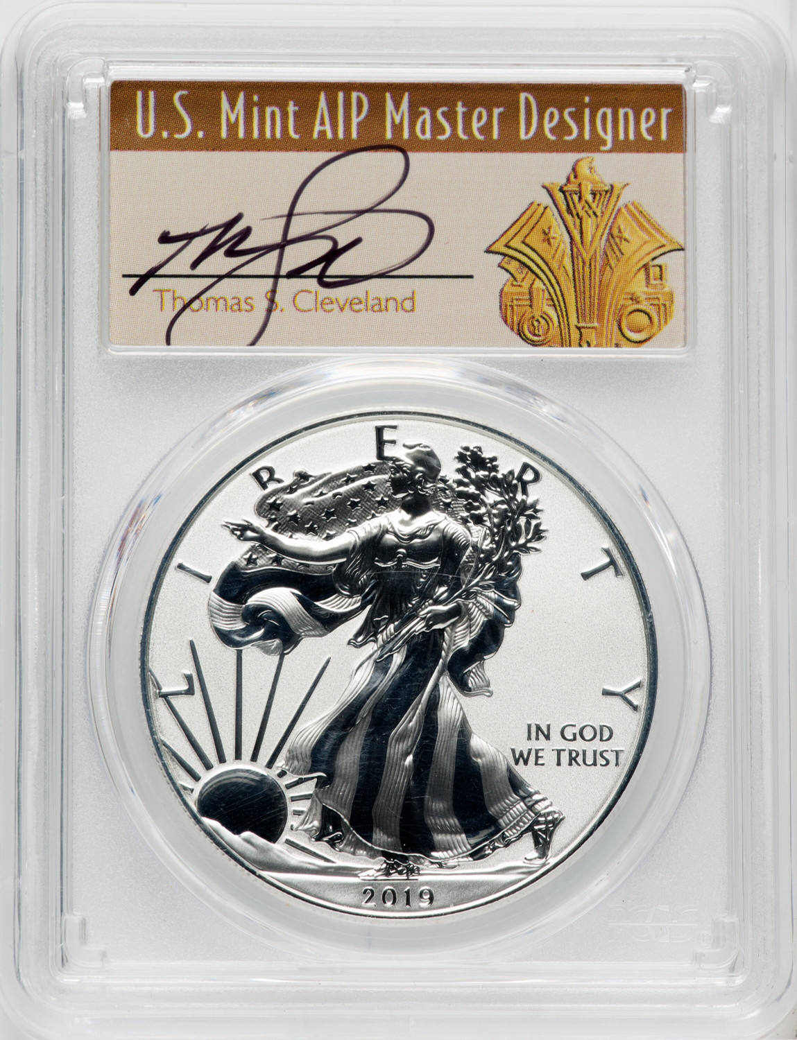 2019-S S$1 Silver Eagle First Day of Issue Thomas Cleveland Art Deco ...