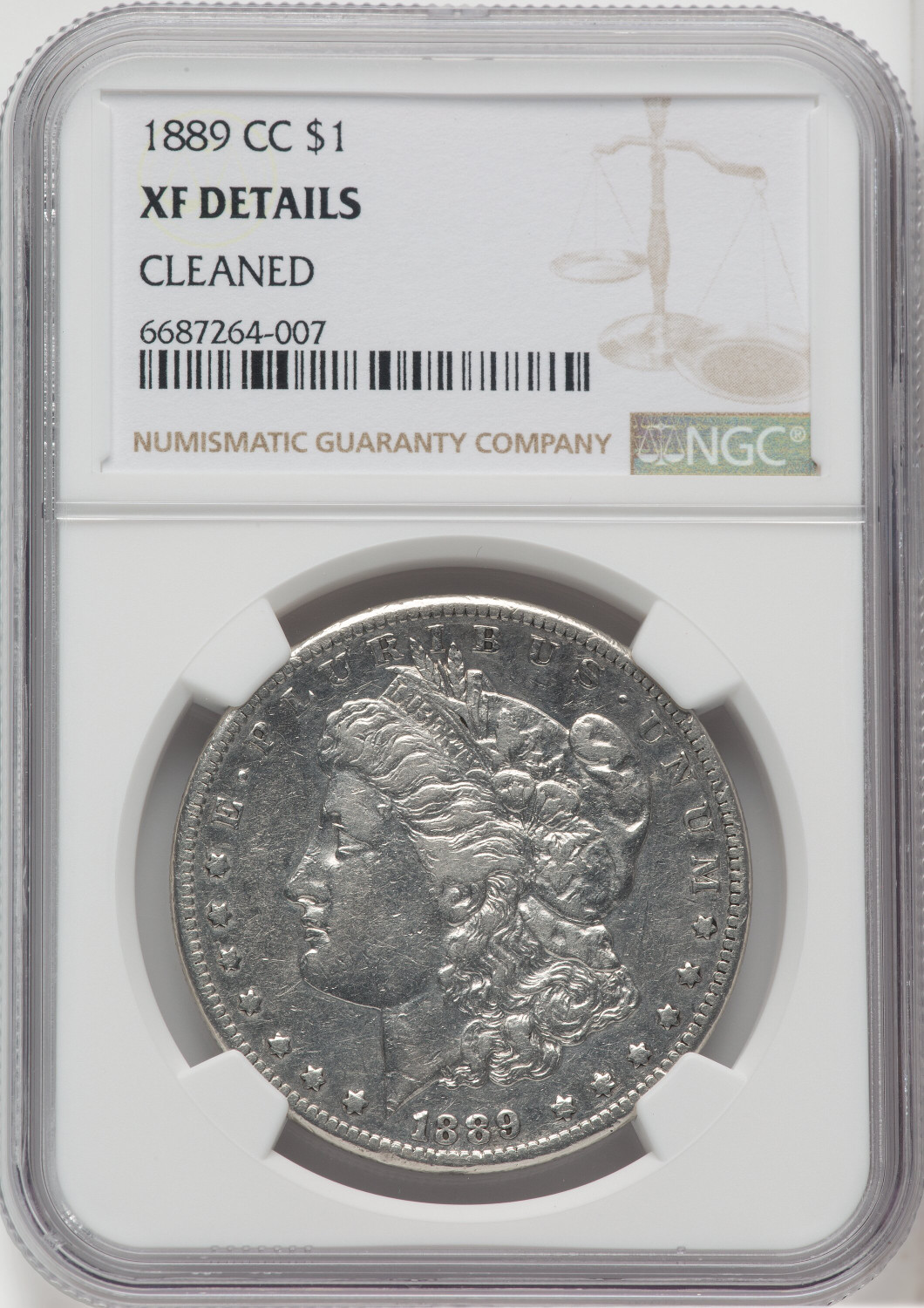 1889-CC $1 Morgan Dollar Details NGC XF40 - LCR Coin