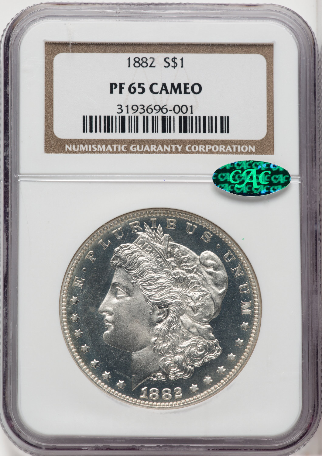 1882 $1 CA CAC Proof Morgan Dollar NGC PR65 - LCR Coin