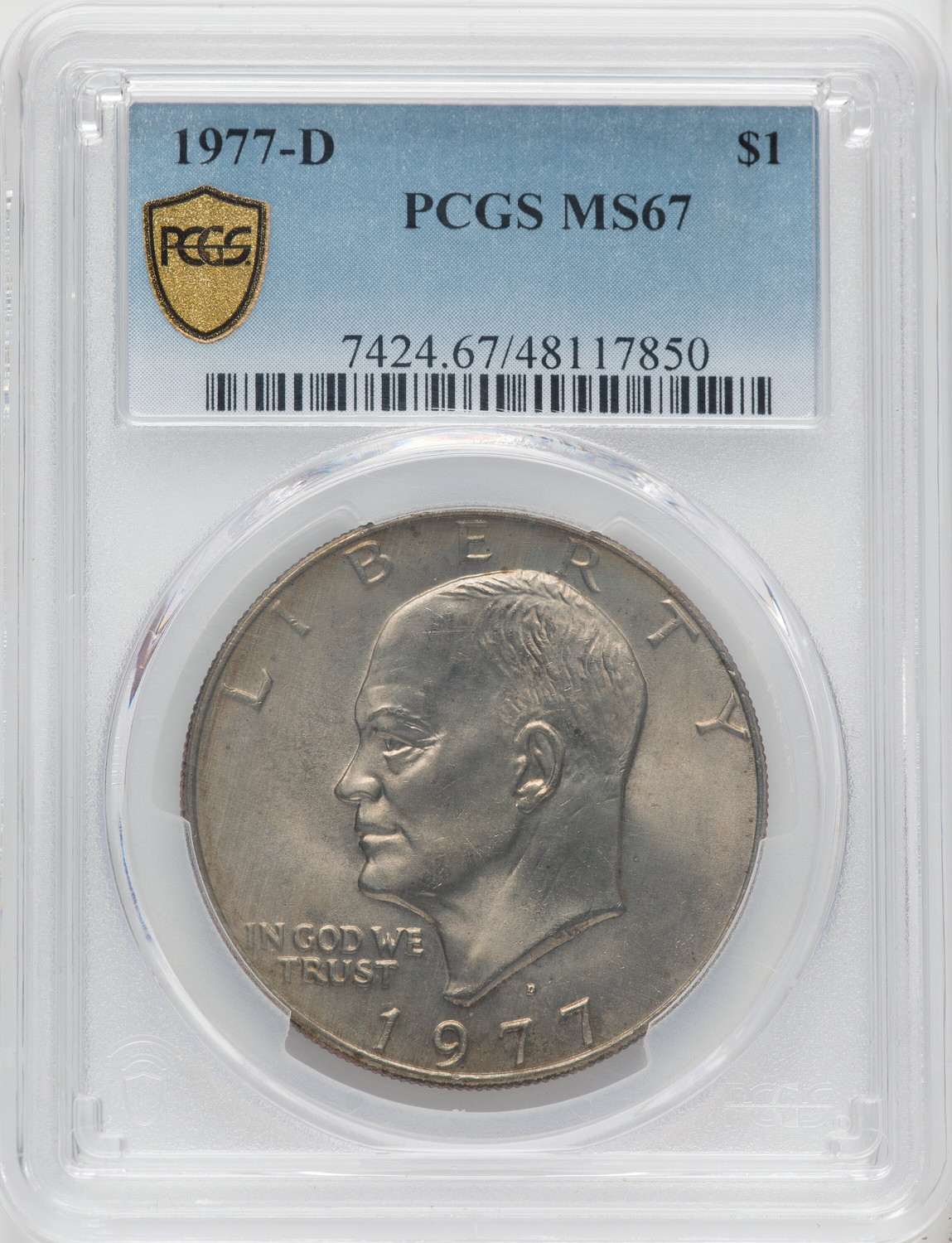 1977-D $1 Eisenhower Dollar PCGS MS67 - LCR Coin