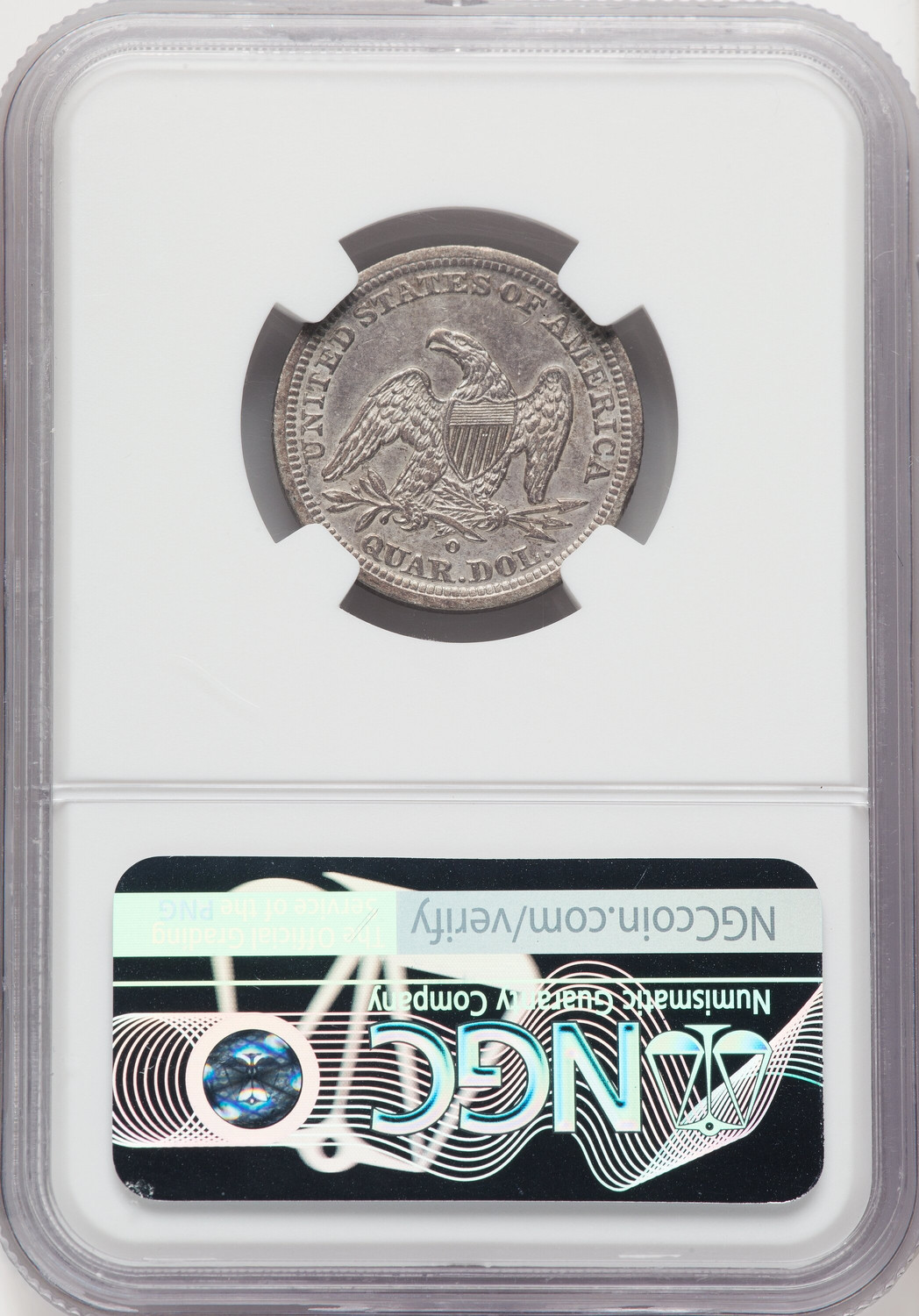 1842-O 25C Small Date Seated Quarter NGC AU55 - LCR Coin