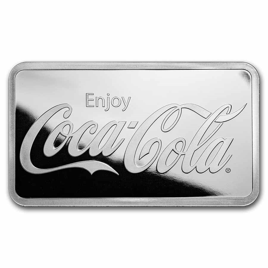 10 oz Silver Struck Coca-Cola® Bar | LCR Coin