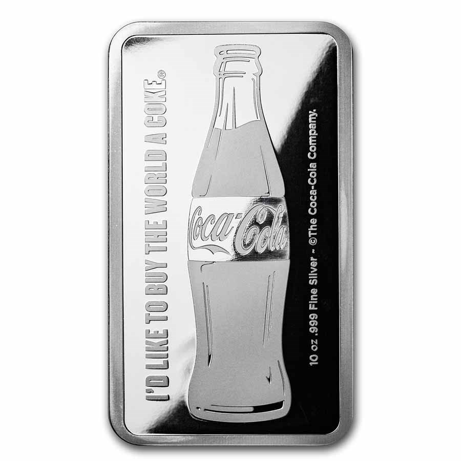 10 oz Silver Struck Coca-Cola® Bar | LCR Coin