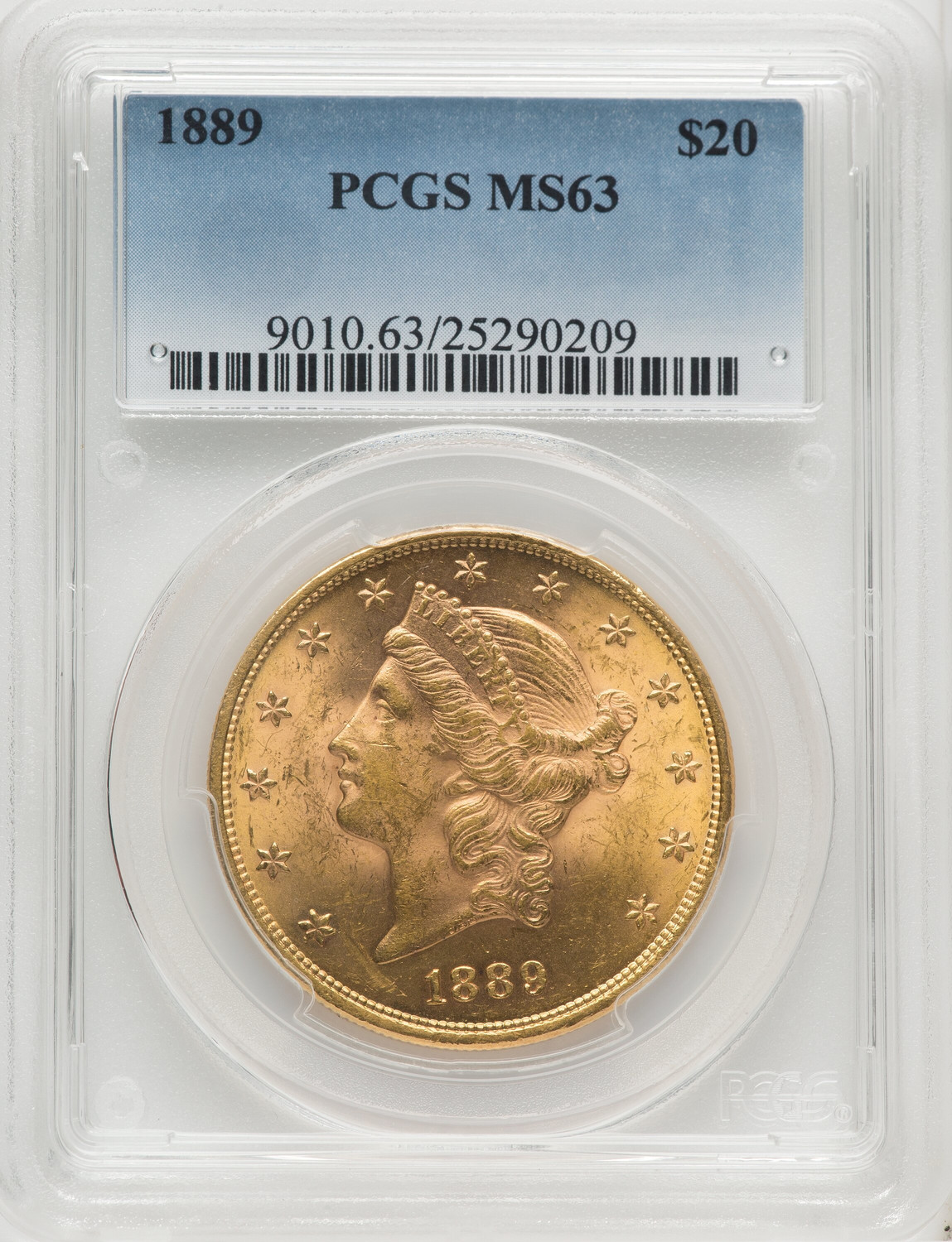 1889 $20 Liberty Double Eagle PCGS MS63 - LCR Coin