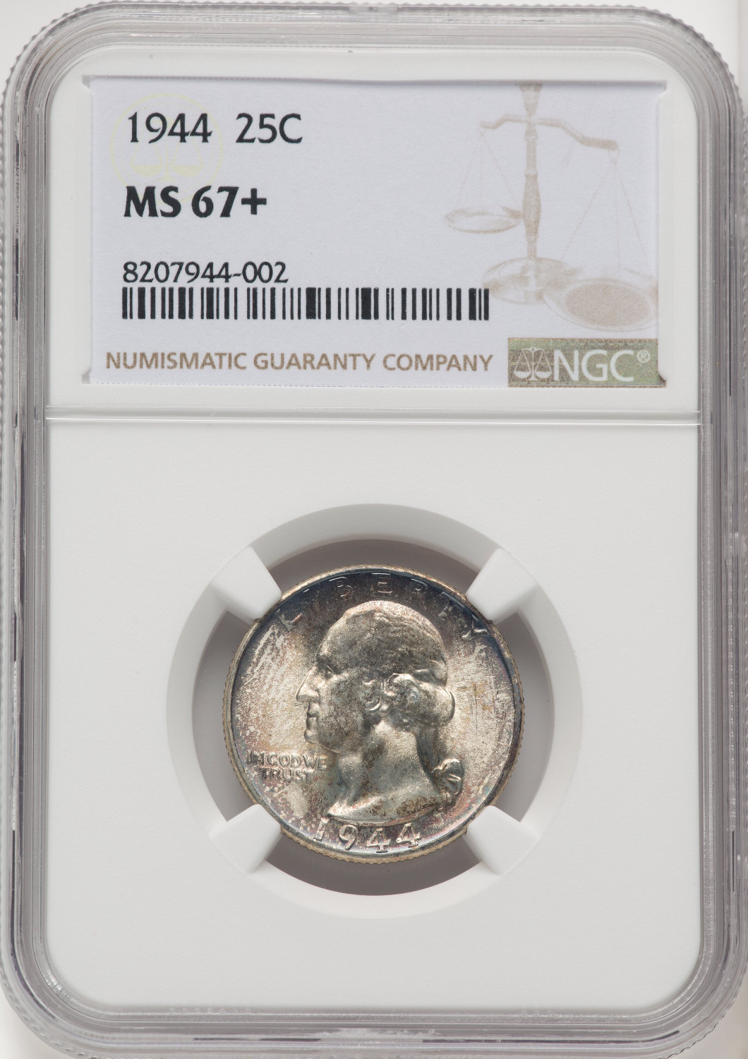 1944 25C Washington Quarter NGC MS67+ (768082023) - LCR Coin