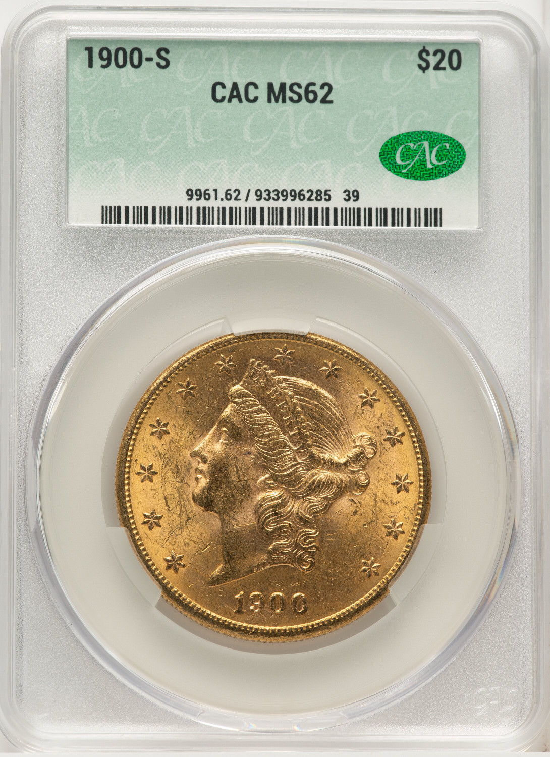 1900-S $20 Liberty Double Eagle CACG MS62 (171400186) - LCR Coin