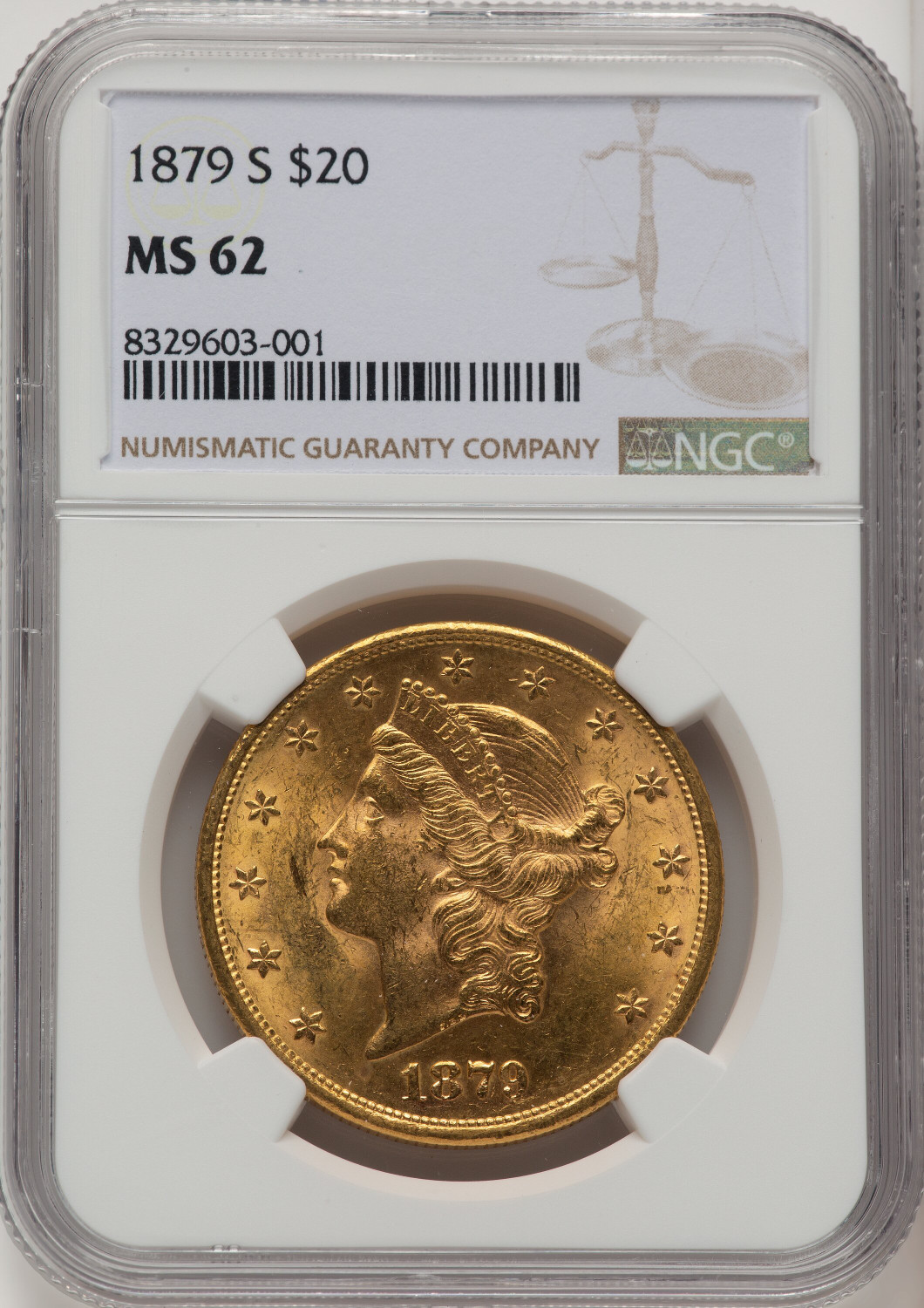 1879-S $20 Liberty Double Eagle NGC MS62 - LCR Coin
