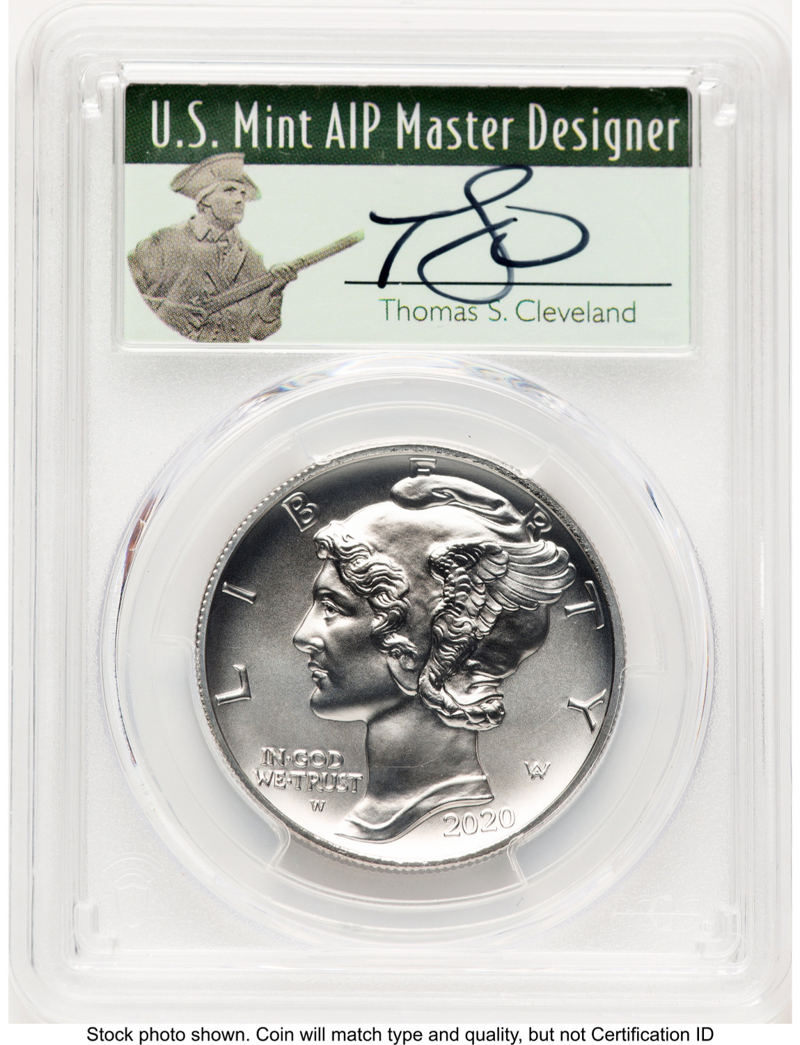 2020-W Palladium Eagle 1 oz Burnished FDI Thomas Cleveland Minuteman ...