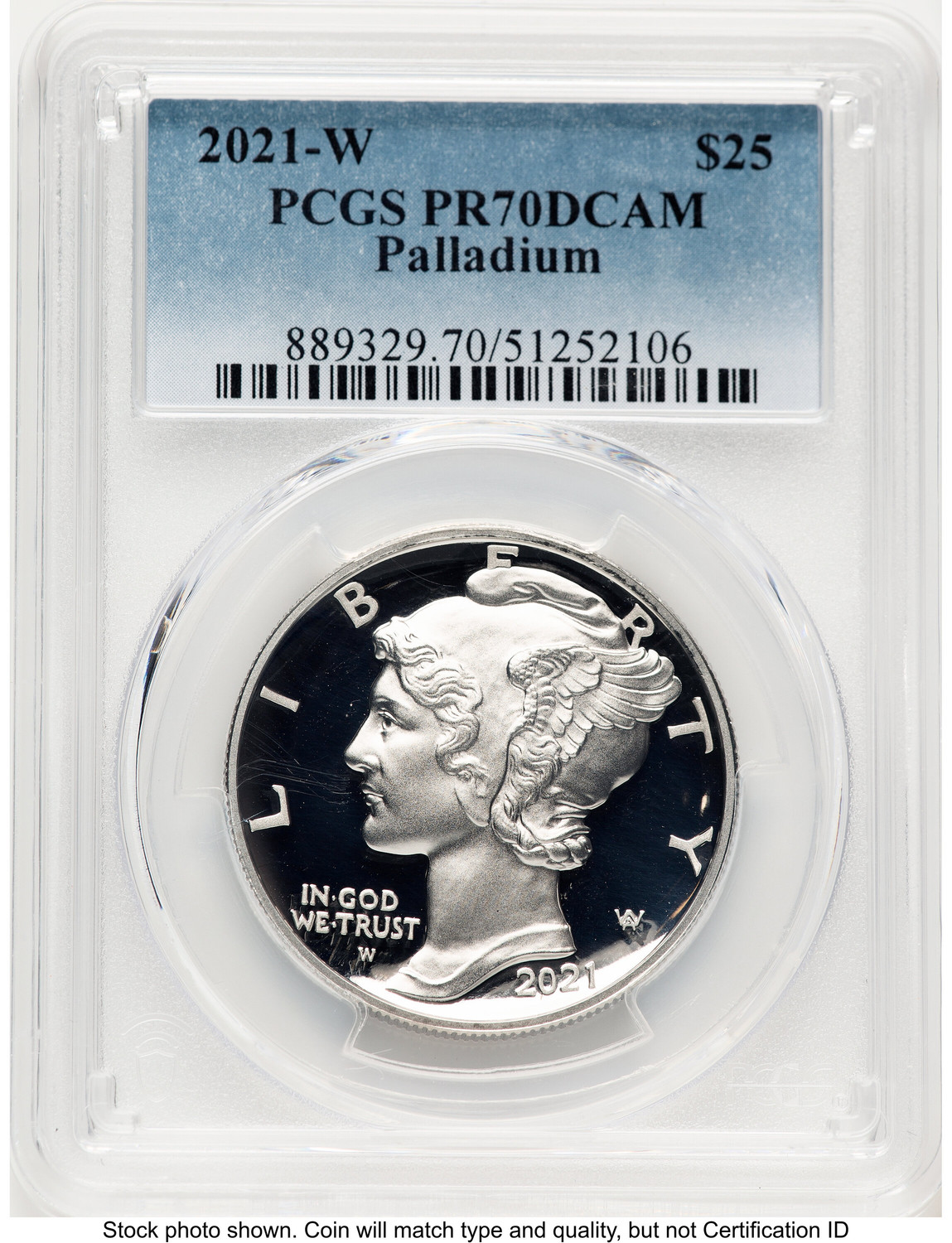 2021-W Palladium Eagle 1 oz Blue Gradient PCGS PR70 - LCR Coin
