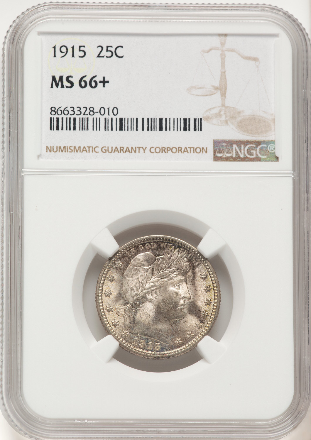 1915 25C Barber Quarter NGC MS66+ - LCR Coin