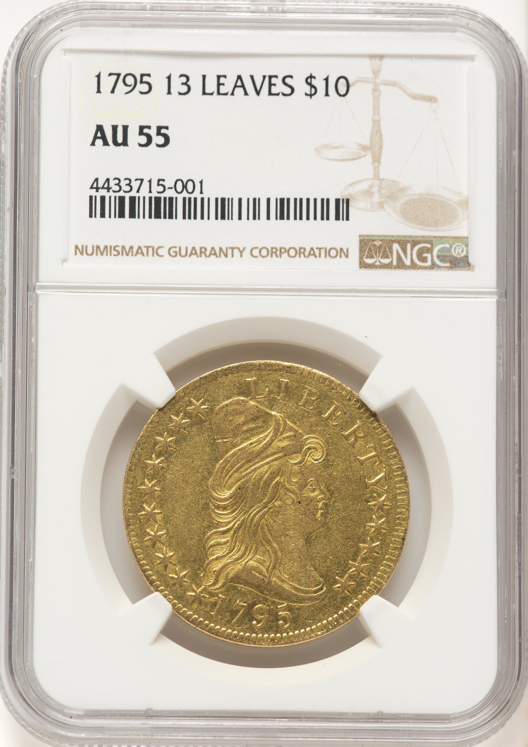 1795 $10 13 Leaves Early Eagle NGC AU55 - LCR Coin
